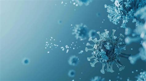 Premium Photo Group Of Floating Viruses On Gradient Blue Background