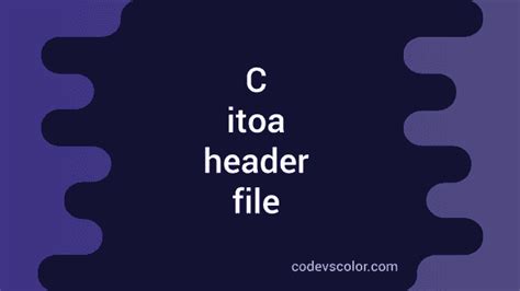 C Itoa Function Implementation Explanation With Example CodeVsColor
