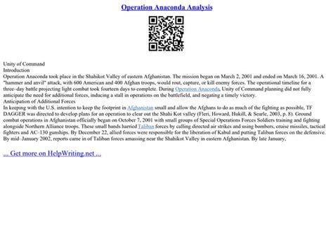 Operation Anaconda Analysis Ppt
