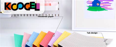 Koogel 16pcs Notes Tabbed File Folders Lined File Folders