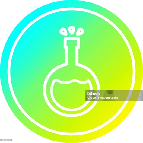 Science Experiment Circular Icon With Cool Gradient Finish Stock Illustration Download Image