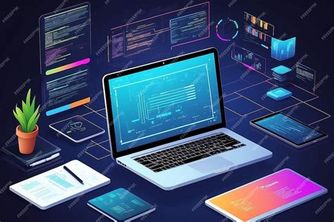 technology of software development web design programming concept