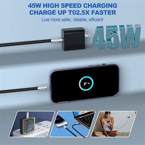 Bloque De Carga Súper Rápido Usb C De 45 W Ppspd Cargador De Pared Para