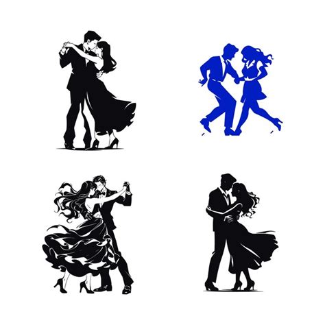 Silhouette De Danse Ou Icône De Danse Dessinée à La Main Par Vecteur