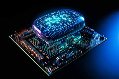 Ai Chipset With Human Brain On Computer Circuit Board Artificial Intelligence Data Mining And