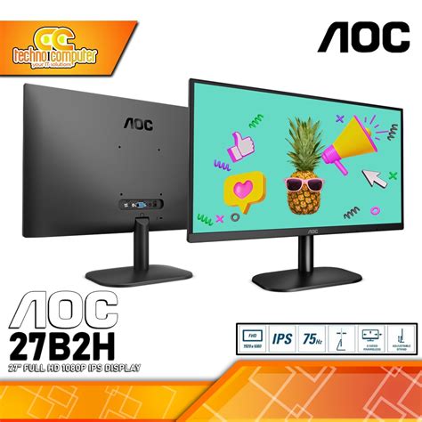 Jual MONITOR AOC 27B2H LED Monitor 27 Inch FHD 1920 X 1080 IPS 75Hz 8ms Shopee Indonesia