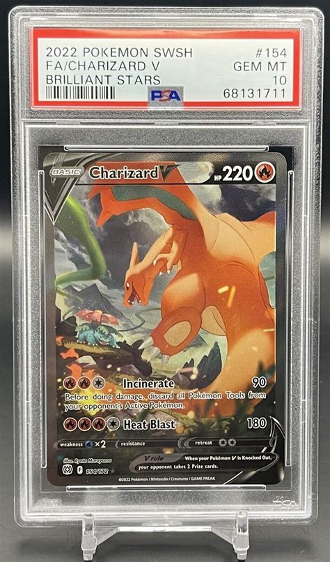 Mavin Pokemon Brilliant Stars Charizard V Alt Art 154172 Psa