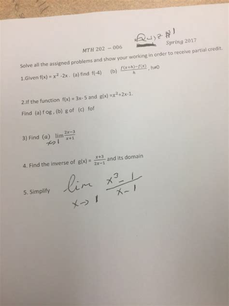 Solved Solve All The Assigned Problems And Show Your Working