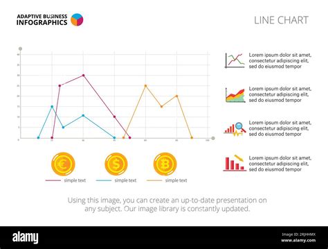Three Line Charts Slide Template Stock Vector Image And Art Alamy