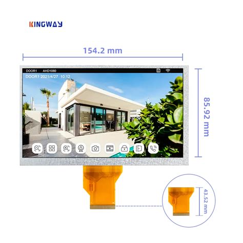 7 Inch 1024x600 Ips Tft Rgb 50pin Mipi Dsi Interface Square Lcd Display