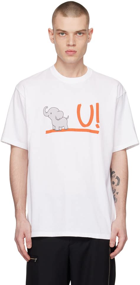White Printed T Shirt By Undercover On Sale