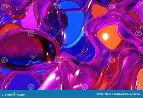 Vibrant Geometric Patterns In Smooth Glass Abstract 3d Render
