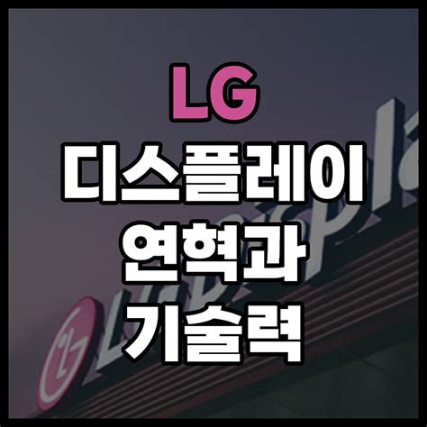 Lg디스플레이의 전기와 쌓아온 기술력에 대해