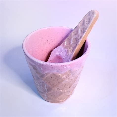 Jasmine Ice Cream Sundae Dish Pink Icecream Cone Bowl With Matching