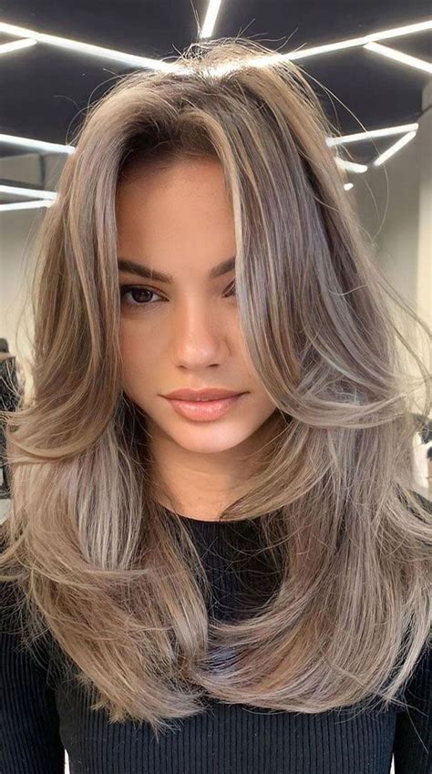 70 Trendy Hair Colour Ideas And Hairstyles Ash Brown Medium Length With Curtain Bangs