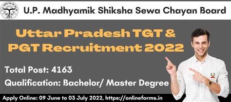 Up Tgt Pgt Recruitment 2022 4163 Post