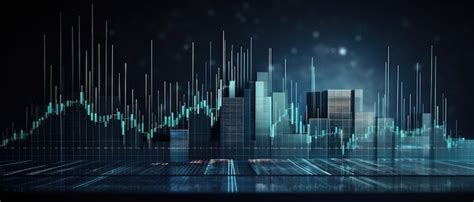 Premium Ai Image Sleek Blue Data Bars On Black Background