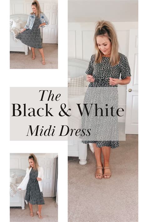 The Black And White Midi Dress MY HAPPY PLACE