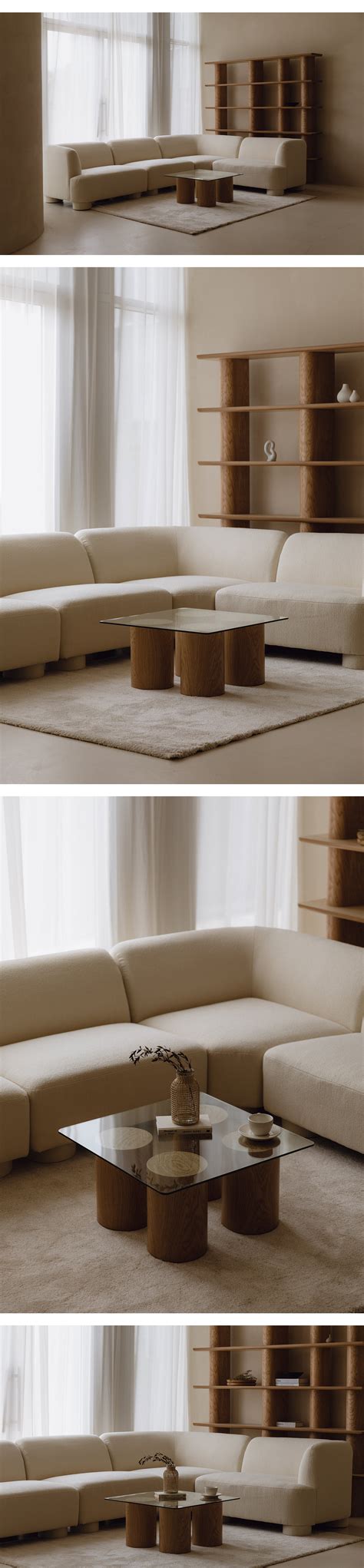 거실·소파테이블 에벤 화이트 강화유리 사각 거실 소파테이블 오늘의집 쇼핑