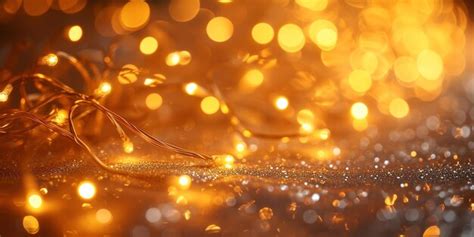 Premium Photo Gold String Lights Are In Front Of A White Background