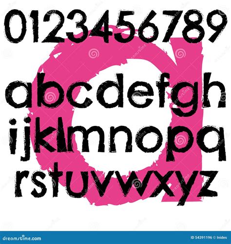 Grunge Font Full Alphabet Letter Lowercase Stock Vector Illustration