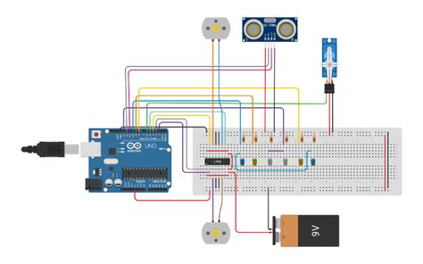 Circuit Design Carrito Que Evita Colisión Tinkercad