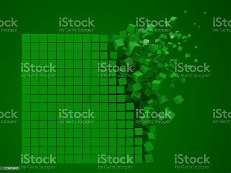 3 차원 픽셀 스타일 평방 데이터 차단 녹색 큐브 블록으로 만든 3 차원 벡터 그림입니다 0명에 대한 스톡 벡터 아트 및 기타 이미지 Istock
