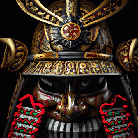 Digital Graphic Samurai Mask Hyper Realistic Intricate Detail
