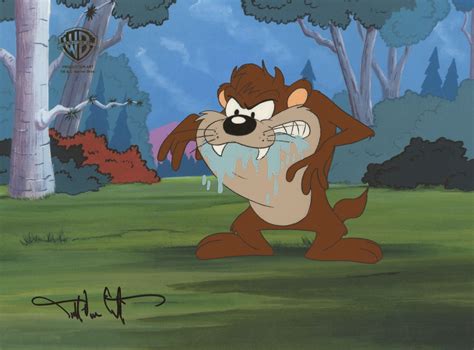 Taz Medium Original Production Cel On Printed Background Image Size