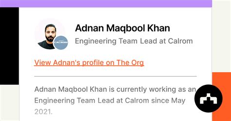 Adnan Maqbool Khan Engineering Team Lead At Calrom The Org