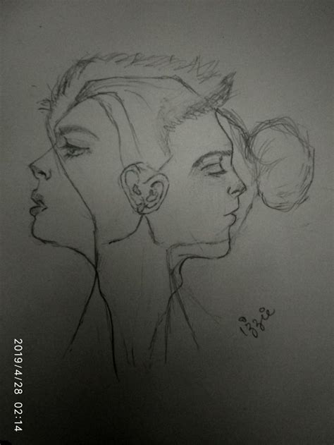 Minds Interlinked Sketches Male Sketch Art