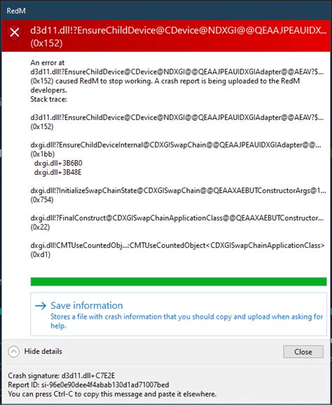 Crash Signature D3d11dllc7e2e Redm Client Support Cfxre Community