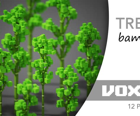 artstation voxel trees bamboo game assets