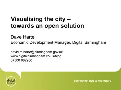 visualising the city towards an open solution ppt
