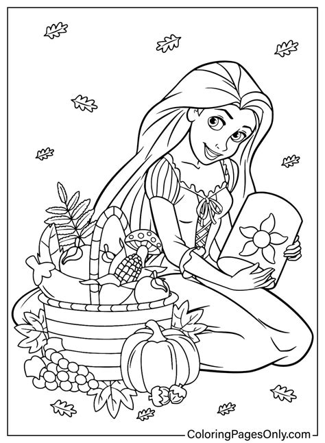 Disney Princess Thanksgiving Coloring Page