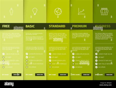 Products Service Feature Compare List Table Template With Various