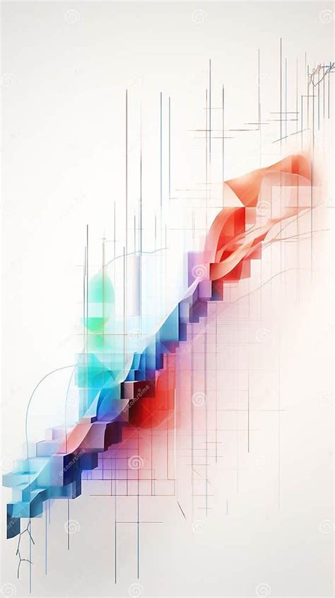 Dynamic Geometric Stock Charts Colorful Interconnected Shapes In