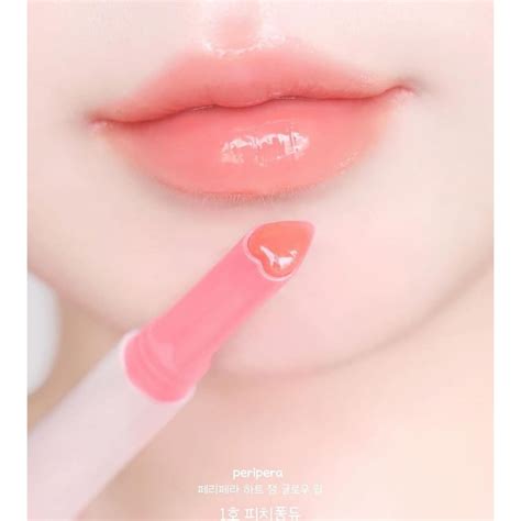 CHÍNH HÃNG Son Dưỡng Môi Có Màu Peripera Heart Jam Glow Lip 01 Peach