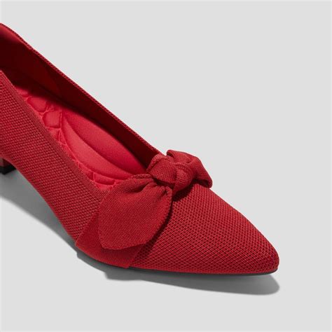 Pointed Toe Bow Kitten Heels Sasha Ruby Red Eu39 Vivaia
