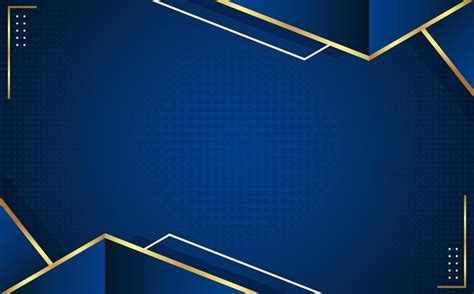 Blue Abstract Gradient Vector Background With Gold Lining Blue