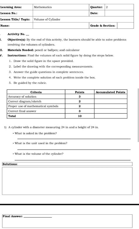 Learning Area Mathematics Quarter 2 Lesson No StudyX
