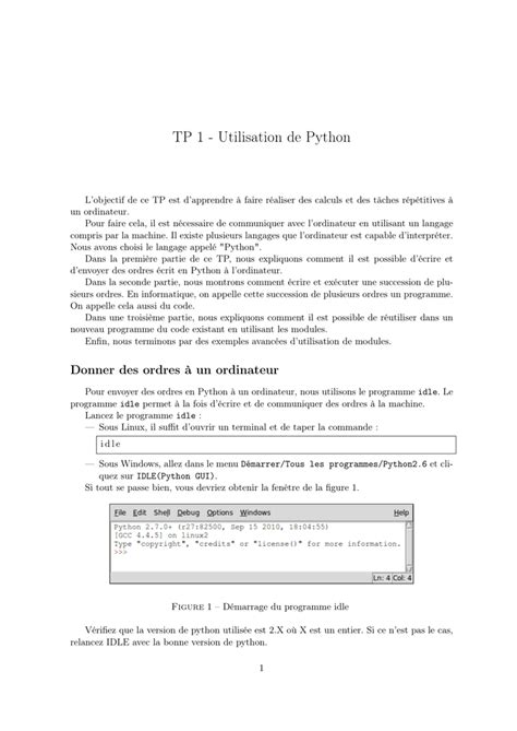 TP Utilisation De Python
