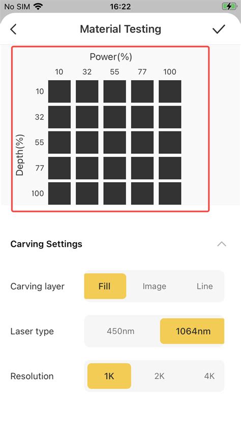 How To Use The Lds Material Test Array Function On Ios Laserpecker