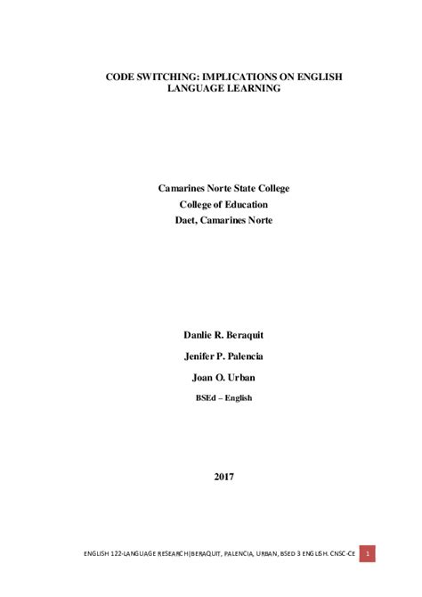 pdf code switching implications on english language learning
