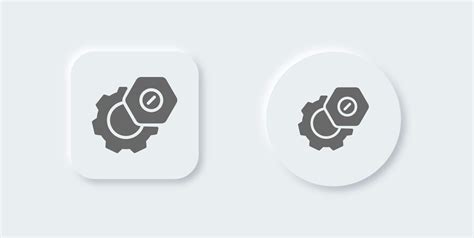 Setting Solid Icon In Neomorphic Design Style Gear Signs Vector