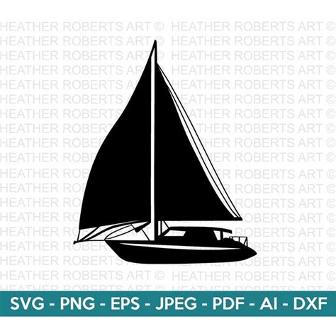 Sailboat Svg Boat Svg Sailboat Silhouette Svg Black Boat Inspire