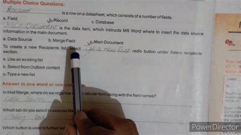 class 6 using mail merge multiple choice questions youtube