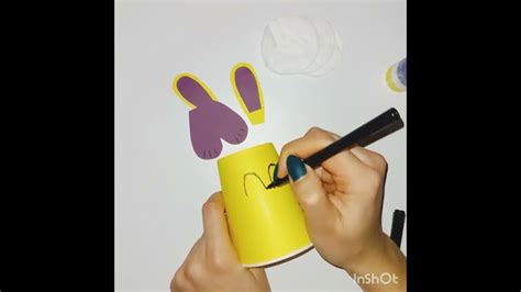 Зайчик з паперового стаканчика Youtube