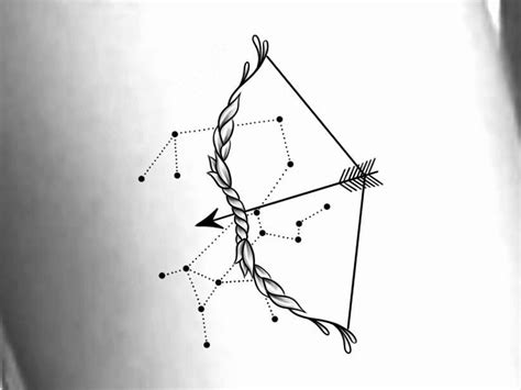 Sagittarius Bow Temporary Tattoo Bow And Arrow Tattoo Etsy