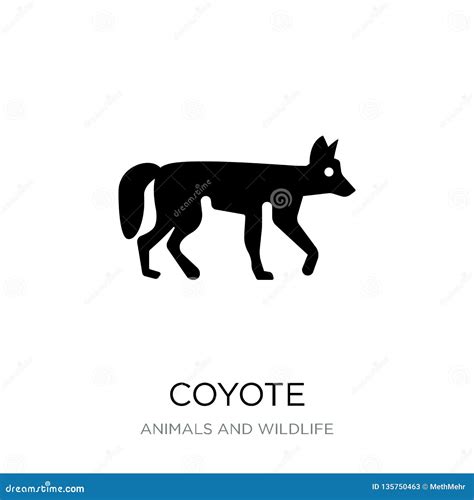 Coyote Icon In Trendy Design Style Coyote Icon Isolated On White